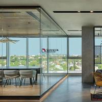 China 108mm Single Glass Partition Wall Mounted Tempered Glass for sale