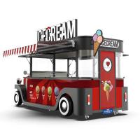China Customized Electric Mobile Food Cart Trailer 220V 7m2 Stainless Steel Hot Dog Vending Cart for sale