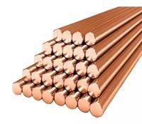 China Pure 99.99% Copper Round Rod ASTM C11000 Solid Copper Earth Rod for sale