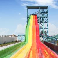 China Rainbow Slide Aqua Park Thrill Water Slides Tall Speed Water Slide Adventure Multi-lane Racing Slide for sale