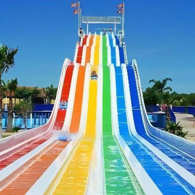 China Commercial Rainbow Water Slide 5-20m Height Fiberglass Thrill Ride with Inflation Mat 240pph for sale