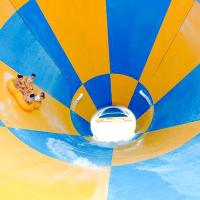 China Commercial Water Slide Giant Horn Raft Water Slide 4-Person Raft FRP 304 Stainless Steel 12-Year Warranty for sale