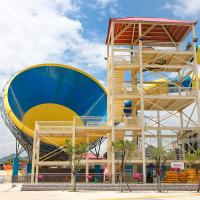 China Commercial Water Slide Giant Horn Raft Water Slide 4-Person Raft FRP 304 Stainless Steel 12-Year Warranty for sale
