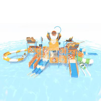 China SWJ-001 Pirates Of The Caribbean Water House  Interactive Water Play Childrens Splash Pad Water Slide Splash Park Equipment for sale
