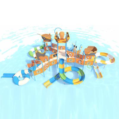 China SWJ-002 Pirate Theme of the Caribbean Water House Playground Interactive Water Play Childrens Splash Pad for sale