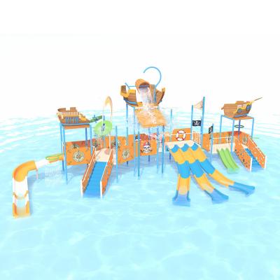 China SWJ-003 Fiberglass Water Playground   Pirate Theme Of The Caribbean Water House Playground Interactive Water Play Childrens Splash Theme for sale