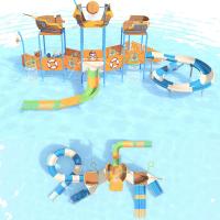 China Fiberglass Steel Kids Water Park Slide Splash Pad Interactive Playground 0.8-18m Height for sale