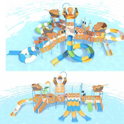 China Commercial Splash Pad Water Slide Park Playground Customizable Height 0.8-18m CE ISO9001 for sale