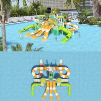 China Kids Interactive Water Slide Splash Pad Stainless Steel Fiberglass Water Playground 0.8-18m Height for sale