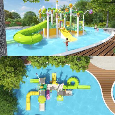 China Commercial Water Park Splash Pad Playground Equipment Custom Height 0.8-18m for sale