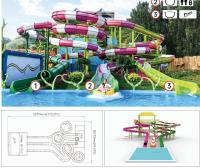 China Commercial Magic Carpet Water Slide 5-30m Platform Height Fiberglass Thrill Ride with Inflatable Mats for sale