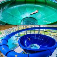 China Commercial Space Bowl Water Slide 4-Person Raft 18.66m Bowl Diameter 480 Persons Per Hour for sale