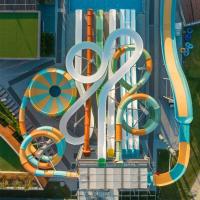 China Glassfiber 304 Steel Spiral Water Tunnel Slide 14.7m Height 480 Persons Per Hour for sale