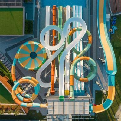 China Glassfiber 304 Steel Spiral Water Tunnel Slide 14.7m Height 480 Persons Per Hour for sale