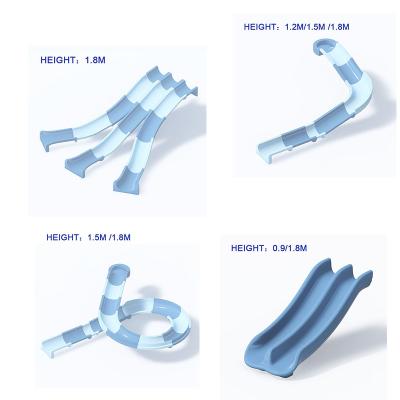 China Custom Modular Water Slides for Water Houses FRP  304 Stainless Steel  Straight Spiral  Wide Slides for sale