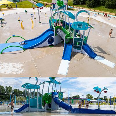 China Kids Water Amusement Park Equipment Water Slide Aqua Parks Splash Pad 0.8-18m Height for sale