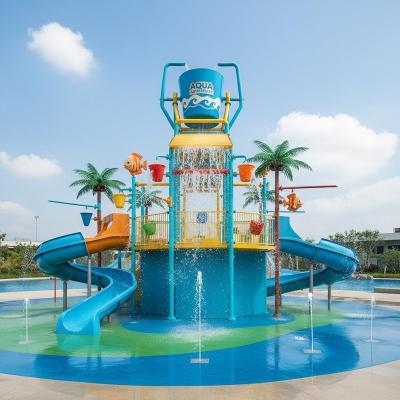 China Large Water Tipping Bucket 142cm x 150cm x 430cm for Splash Pad and Water Park Play Feature for sale
