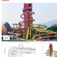 China Large Commercial Water Slide Custom Design 1.9-18m Height Fiberglass Park Slide for sale