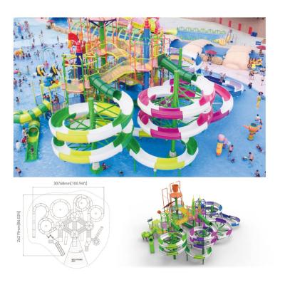 China Custom Colorful Commercial Water Slide 1.9-18m Height Family Raft Ride for Water Park for sale