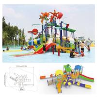 China Fiberglass Steel Kids Water Slide Interactive Splash Play Commercial Aqua Amusement 304 Stainless Steel 12 Years Warranty for sale