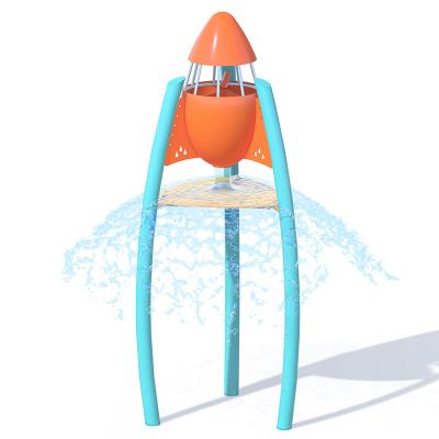 China 304 Stainless Steel Fiberglass Tip Bucket Water Play Feature 380cm Height Commercial Splash Pad for sale