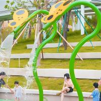 China 304 Stainless Steel Butterfly Water Play Feature 160cm x 138cm x 306cm Commercial Splash Pad for sale