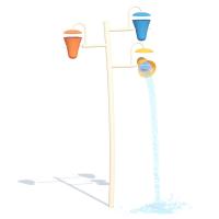 China Three-Cone Tipping Bucket 310cm Commercial Splash Pad Water Park Play Feature for sale