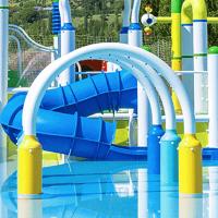 China Commercial Splash Pad Water Curtain Gate Set of 3 Rings 304 Stainless Steel 200x267x220cm for sale