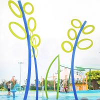 China SS304 Fiberglass Commercial Splash Pads Little Tree Water Play 140x20x368cm 3pcs for sale