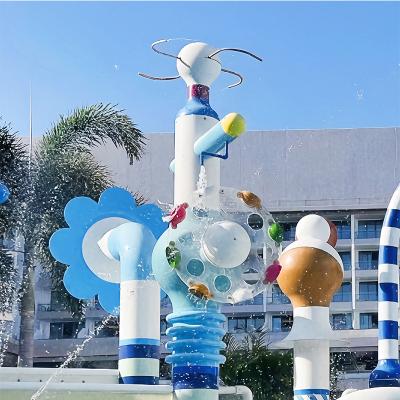 China Rotating Water Play Windmill 360 Splash Pad 304 Stainless Steel 420cm Height Commercial Water Park Feature for sale