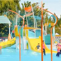 China Commercial Splash Pad Water Play Rotating Curved Pipe 304 Stainless Steel 360 Degree Rotation 76mm Diameter for sale