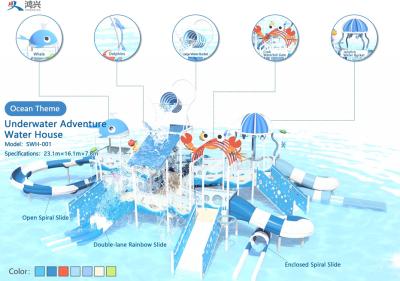 China  SWH-001 Large Ocean Theme Water House  Interactive Water Play Childrens Splash Pad Water Slide Splash Park Equipment for sale