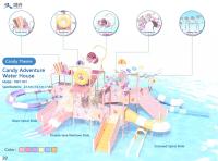 China Commercial FRP slides Water Park Equipment  Candy Adventure Water House  Interactive Water Play Childrens Splash Pad Water Slide for sale
