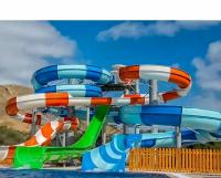 China Children's Combination Slide Custom FRP & 304 Stainless Steel Water Park Slide Set Kids Water Slide Interactive Splash Water Play for sale
