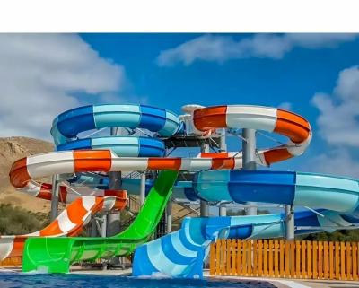 China Children's Combination Slide Custom FRP & 304 Stainless Steel Water Park Slide Set Kids Water Slide Interactive Splash Water Play for sale