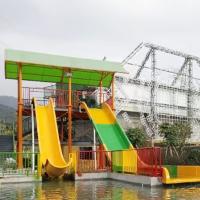 China 6m Combined Water Slides  FRP 304 Stainless Steel Commercial Aqua Fun Slide Water Park Custom Design for sale
