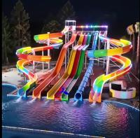 China Rainbow Water Slide Double Spiral Water Slide One Combo Multi-Lane Racing Thrills FRP 304 Stainless Steel for sale