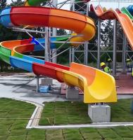 China Rainbow Water Slide Double Spiral Water Slide One Combo Multi-Lane Racing Thrills FRP 304 Stainless Steel for sale