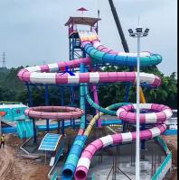 China Rainbow Water Slide Double Spiral Water Slide One Combo Multi-Lane Racing Thrills FRP 304 Stainless Steel for sale