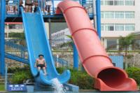 China The Cannon Water Slide 18.4m Length Body Sliding 5m Platform Barrel  Enclosed Tube Slide FRP Water Supply System for sale