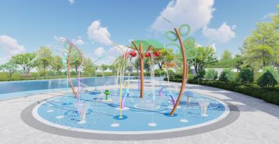 China Commercial Toddler Splash Pad Equipment Package 304 SS PC/FRP 4-in-1 Water Play CombSplash Water Playground for sale