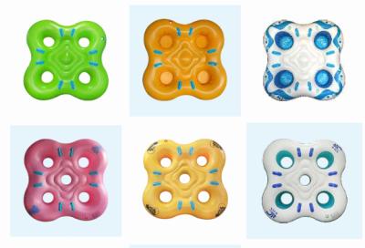 China 5 Person Inflatable Water Slide Tube 90 Inch Flower Shaped Raft Four Person Cloverleaf Tube Safety Tube Water Slide Raft for sale