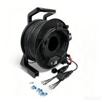 China 150M Tac Fiber TPU Armord Tactical Fiber Single-Mode 4/6/8/12 Strands Cable on Reel with SC LC ST Connectors for Live Streaming for sale