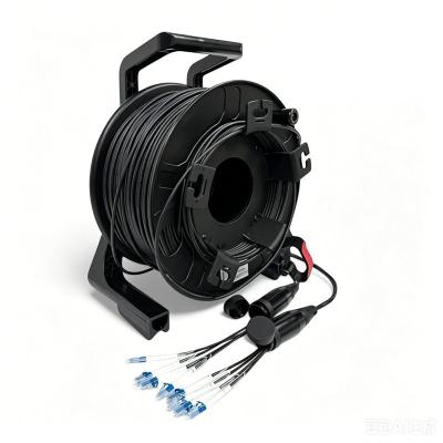 China 150M Tac Fiber TPU Armord Tactical Fiber Single-Mode 4/6/8/12 Strands Cable on Reel with SC LC ST Connectors for Live Streaming for sale