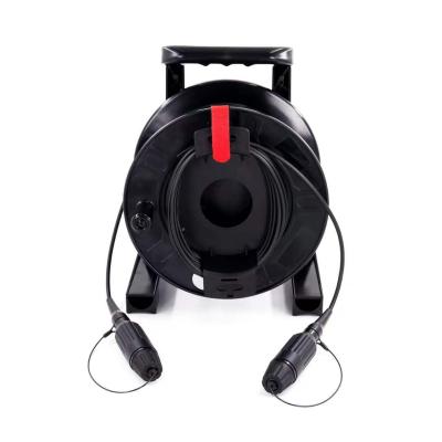 China FTTA Tactical Fiber Optic Cable Reel Expanded Beam AARC Connector HXB11 HXB13 HXB15 SM 2 4 6 8 Fibers Channels Cores 10-300M for sale