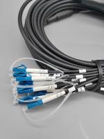 China Customized Pre-terminated Armored Fiber Patch Cable 6 12 24 Fibers LC SC Connector OS2 Single Mode 5.0mm Black Outdoor Cable for sale