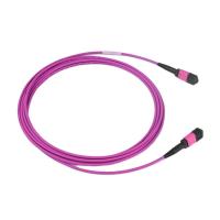 China 12 Cores MPO Female to MPO Female Trunk Cables OM4 3.0mm LSZH Patch Cord Type A/B/C 1-100M for sale