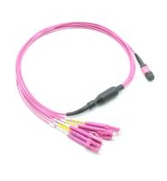 China 8/12 Cores MPO-LC OM4 Fiber Cables breakout Patch Cable MPO LC Harness Cable 0.9mm 2.0mm LSZH for sale
