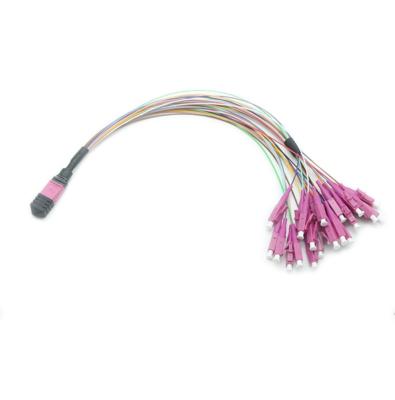 China 8/12 Cores MPO-LC OM4 Fiber Cables breakout Patch Cable MPO LC Harness Cable 0.9mm 2.0mm LSZH for sale