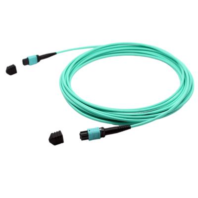 China 12 Cores MPO Female to MPO Female Trunk Cables OM3 3.0mm LSZH Patch Cord Type A/B/C 1-100M for sale